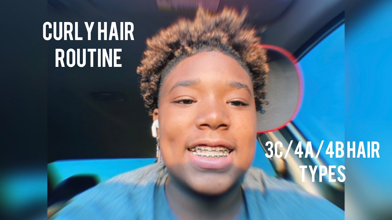 Curly hair routine for 3C/4A/4B hair Types - YouTube