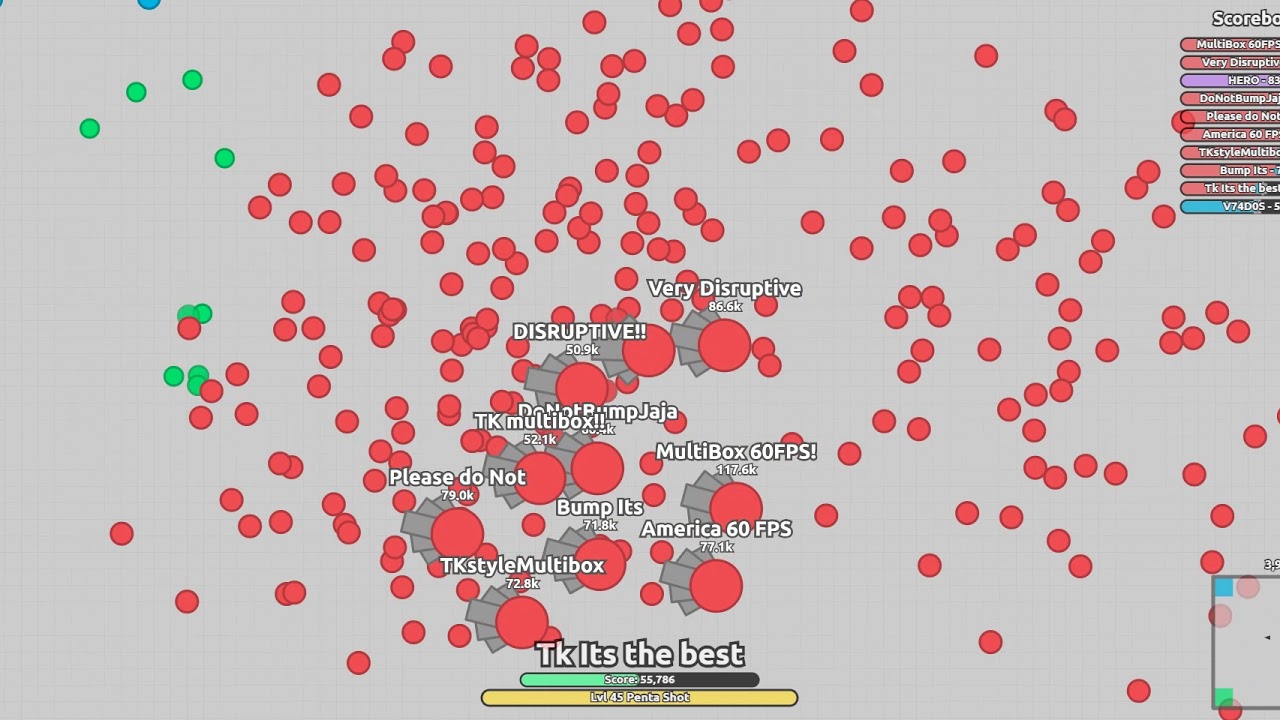 Diep.io - Multiboxing 10 red Pentashots - YouTube