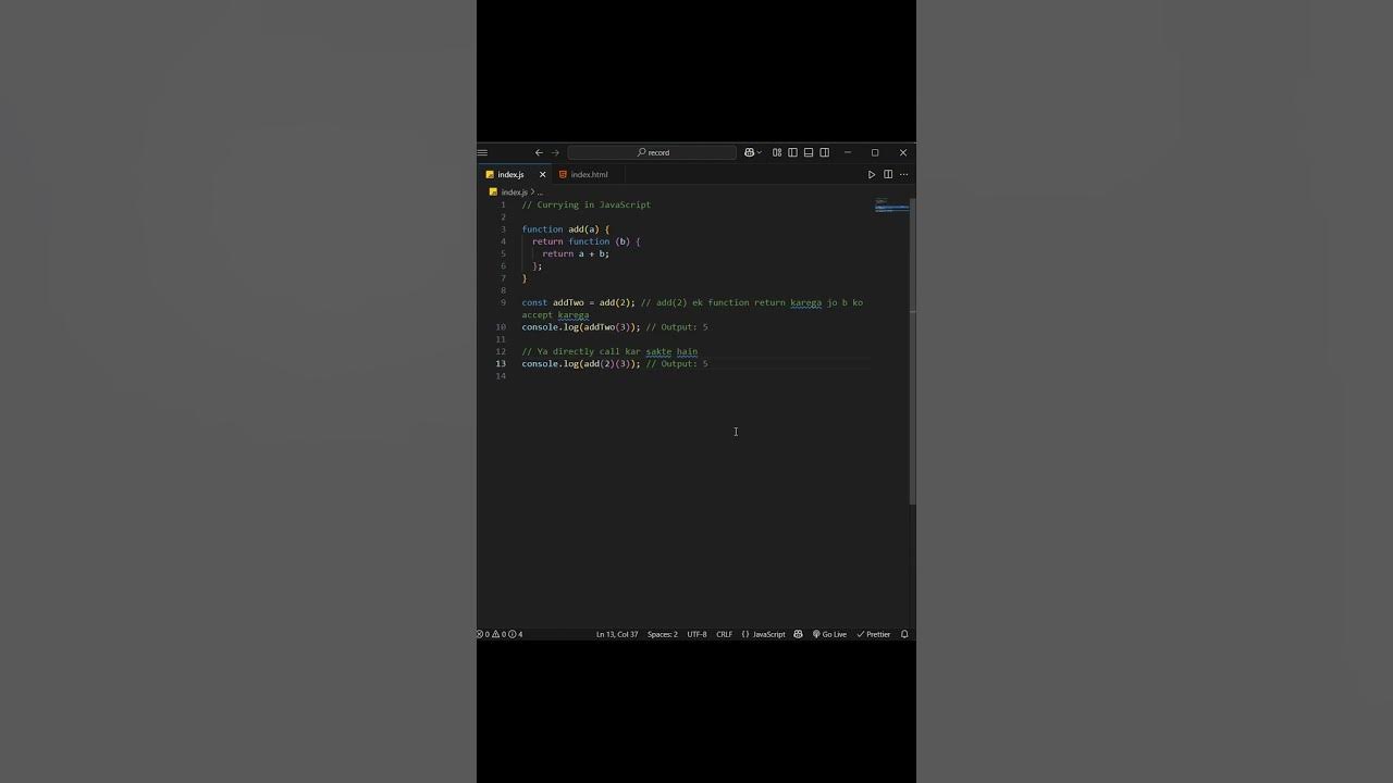 currying in JavaScript 😍 | JavaScript tips and tricks in 30 sec #short @mastiwithcode - YouTube