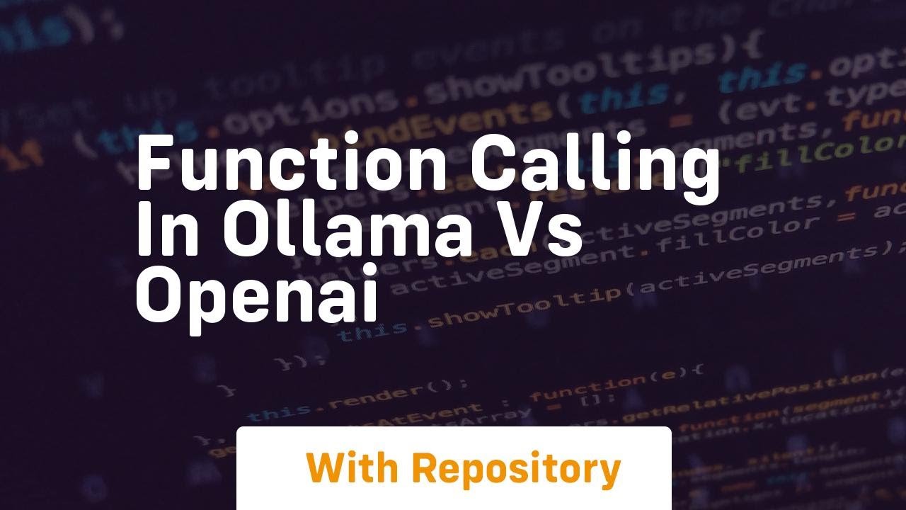 function calling in ollama vs openai - YouTube