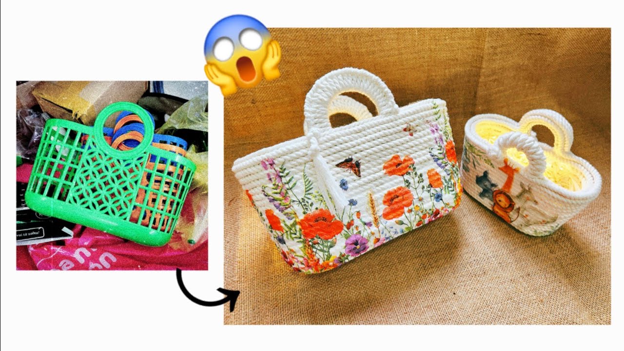 DIY Reusing - Transform Old Plastic Baskets into Fashion Bags using ...