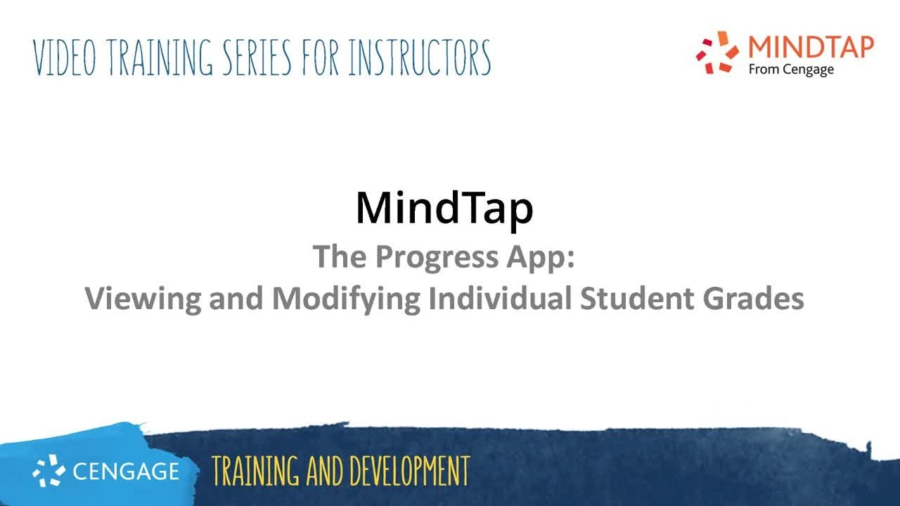 MindTap Progress App: Viewing and Modifying Individual Student Grades - YouTube