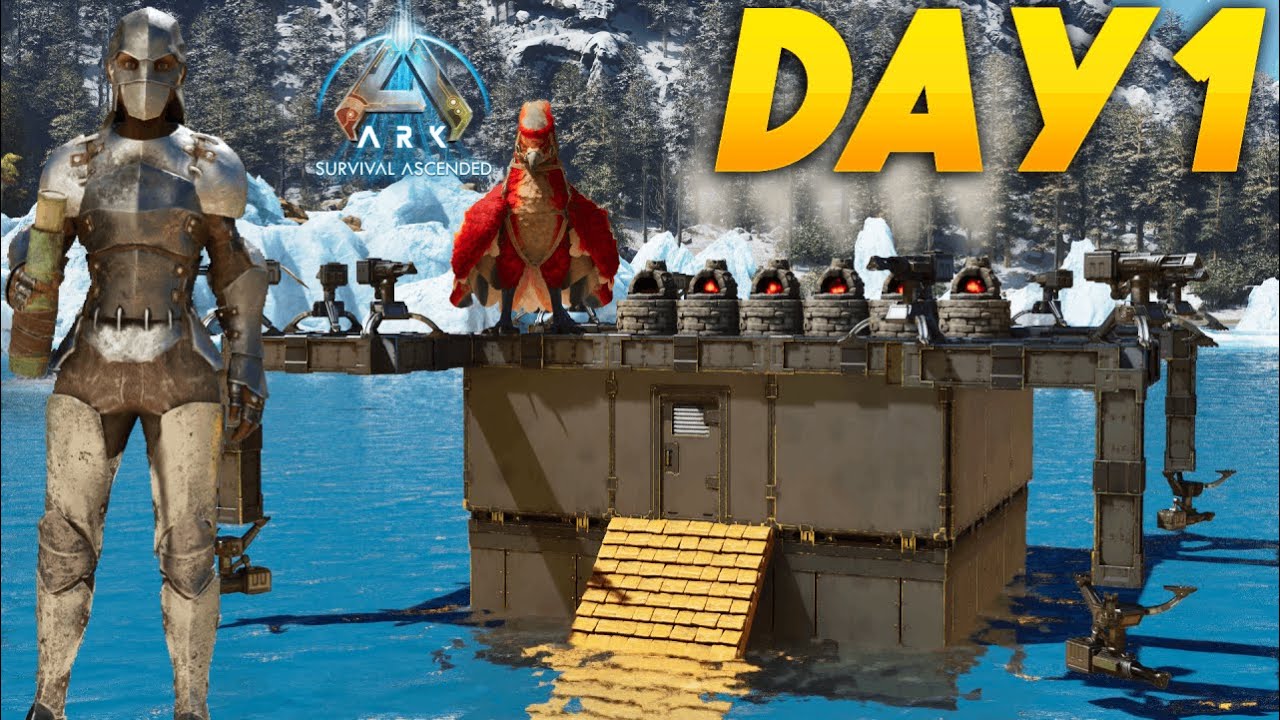 Surviving SOLO On A Raft Day 1 ARK Survival Ascended - YouTube