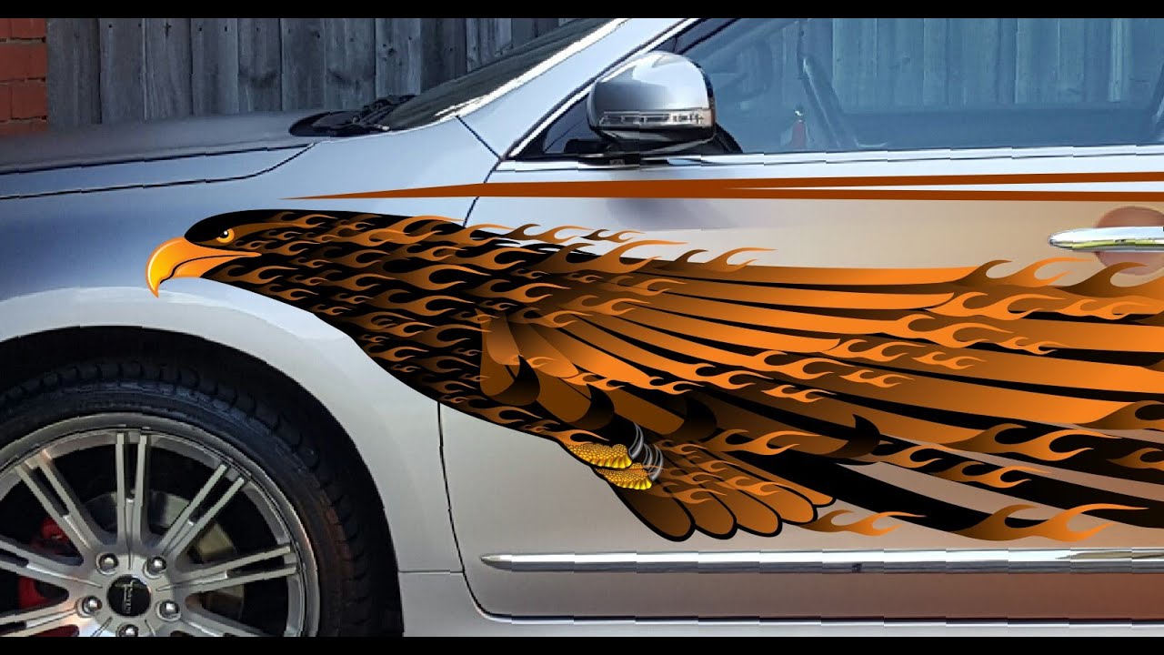 Vehicle wrap fire eagle sticker Graphics - YouTube