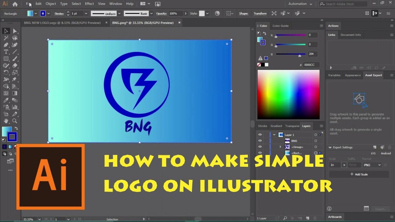 How to make simple logo on illustrator - YouTube
