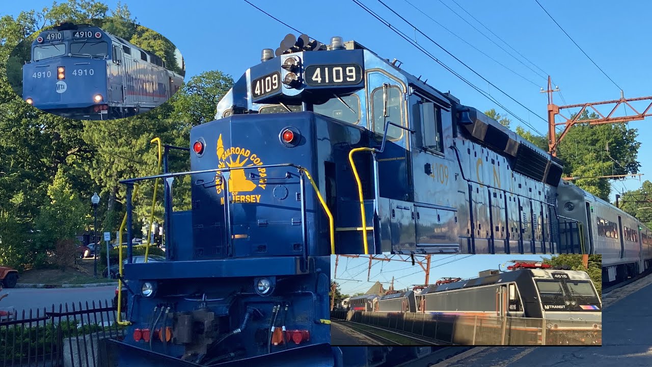 Maplewood Railfaning (8/15/22.) CNJ heritage 4109, PRR Heritage 4636 ...