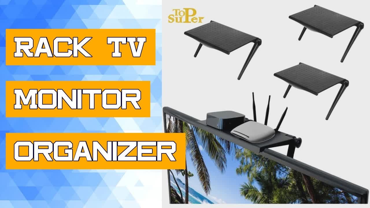 Rack TV Monitor Organizer Screen Top Storage Shelf Holder Practical ...