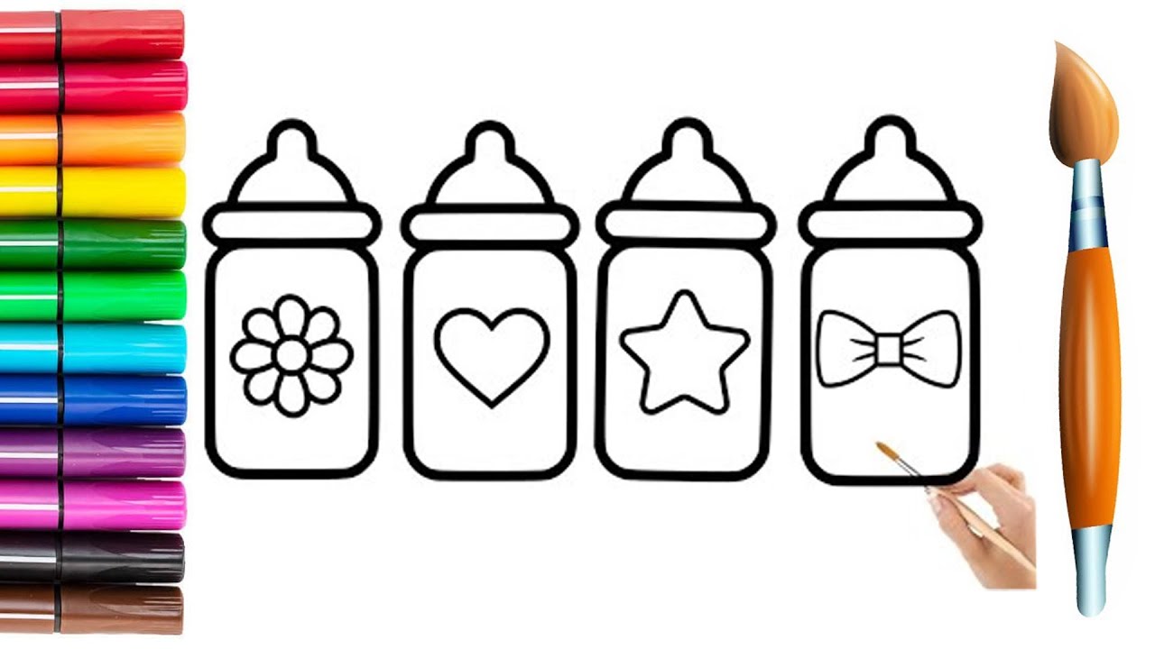 Drawing Baby Bottles for Kids | Fun and Easy Tutorial - YouTube