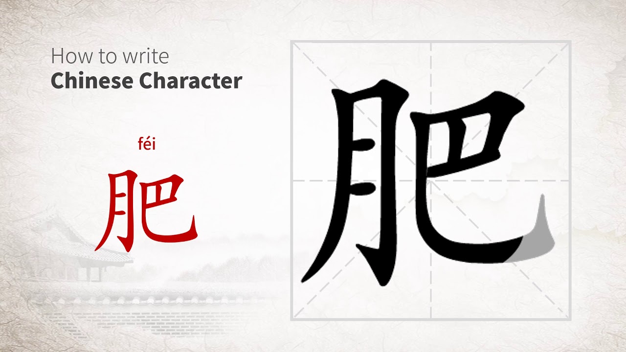 How to write Chinese character 肥 (fei) - YouTube