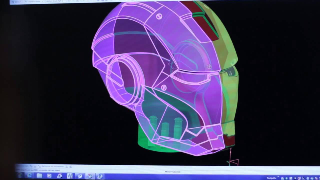 CNC Machined Iron Man Helmet by Ravenna Pattern & Manufacturing - YouTube