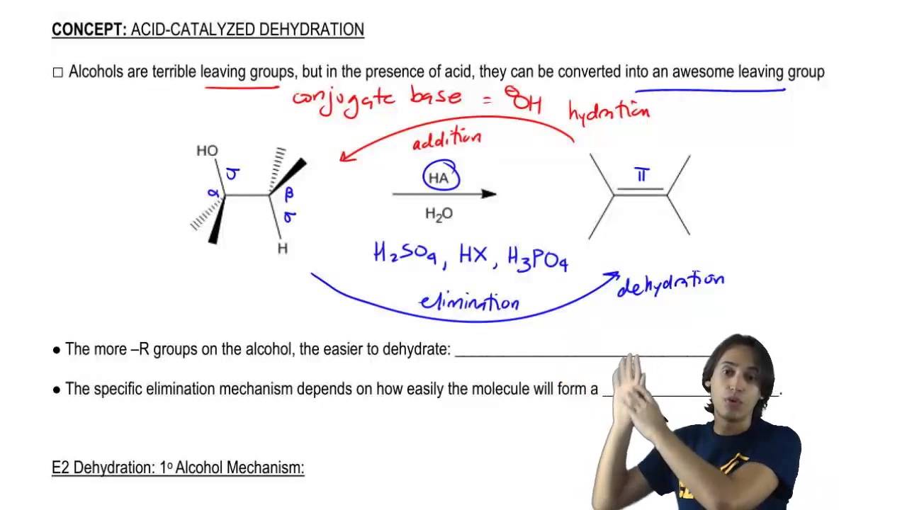 General features of acid catalyzed dehydration - YouTube