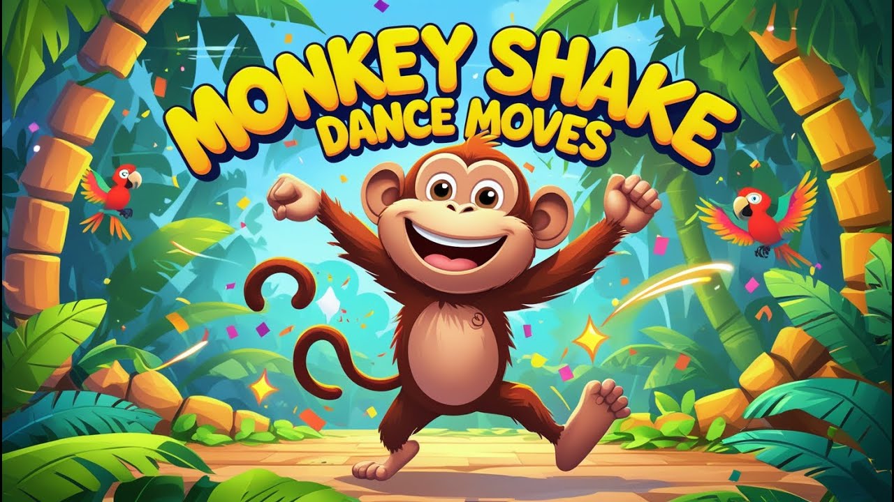 Monkey Shake Dance Moves | Jungle Dance Rhymes Songs for Kids & Fun ...
