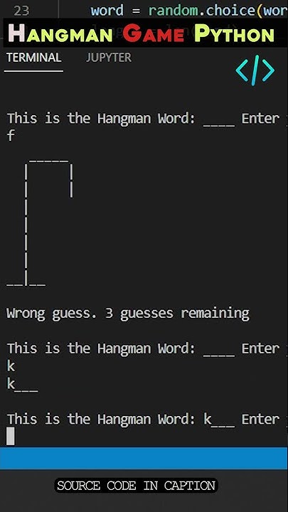 Hangman game Using Python#programming #coding #webdevelopment #python - YouTube