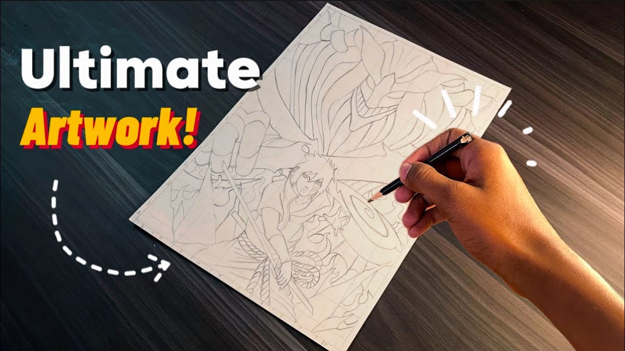 How to draw ️Sasuke Uchiha🔥using grid method🤩 - YouTube