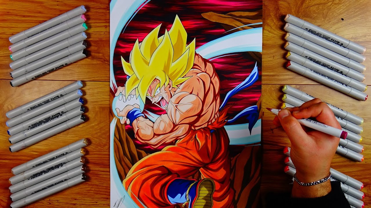 Drawing GOKU Super Saiyan Kamehameha on Exploding Namek! - YouTube