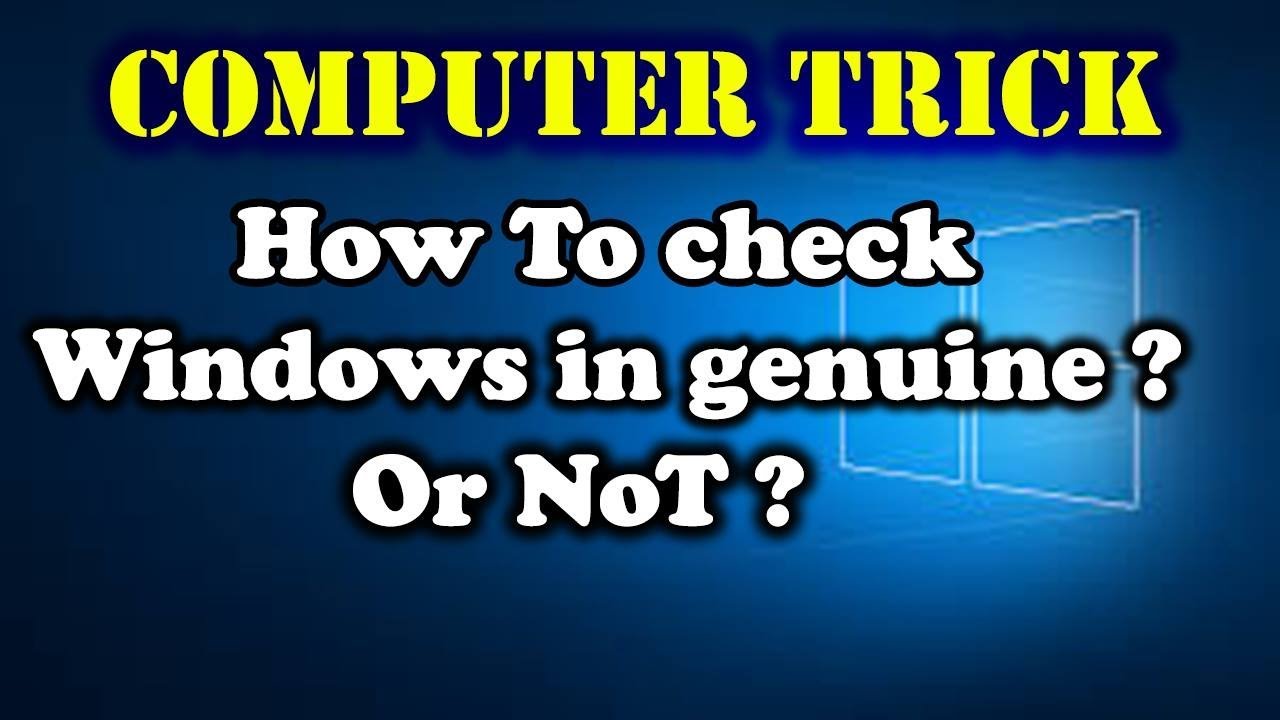 How to Check windows is genuine or not ? Easy way || Computer Tricks ...