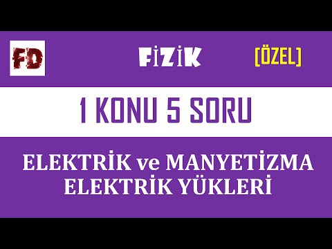 ELEKTRİK YÜKLERİ SORU ÇÖZÜMÜ - 1 KONU 5 SORU  ( DETAYLI ÇÖZÜM )