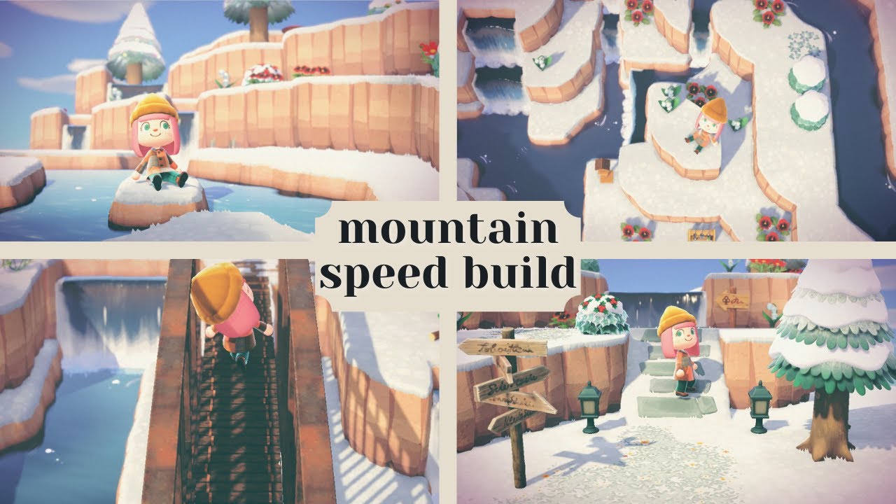terraforming a mountain + ravine | animal crossing speed build - YouTube