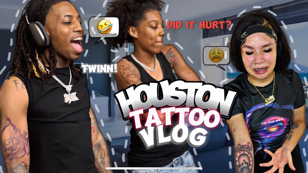 441.KJ | TJ | NETTE GETS MOST PAINFUL TATTOO!!! HOUSTON TRAVEL TATTOO ...