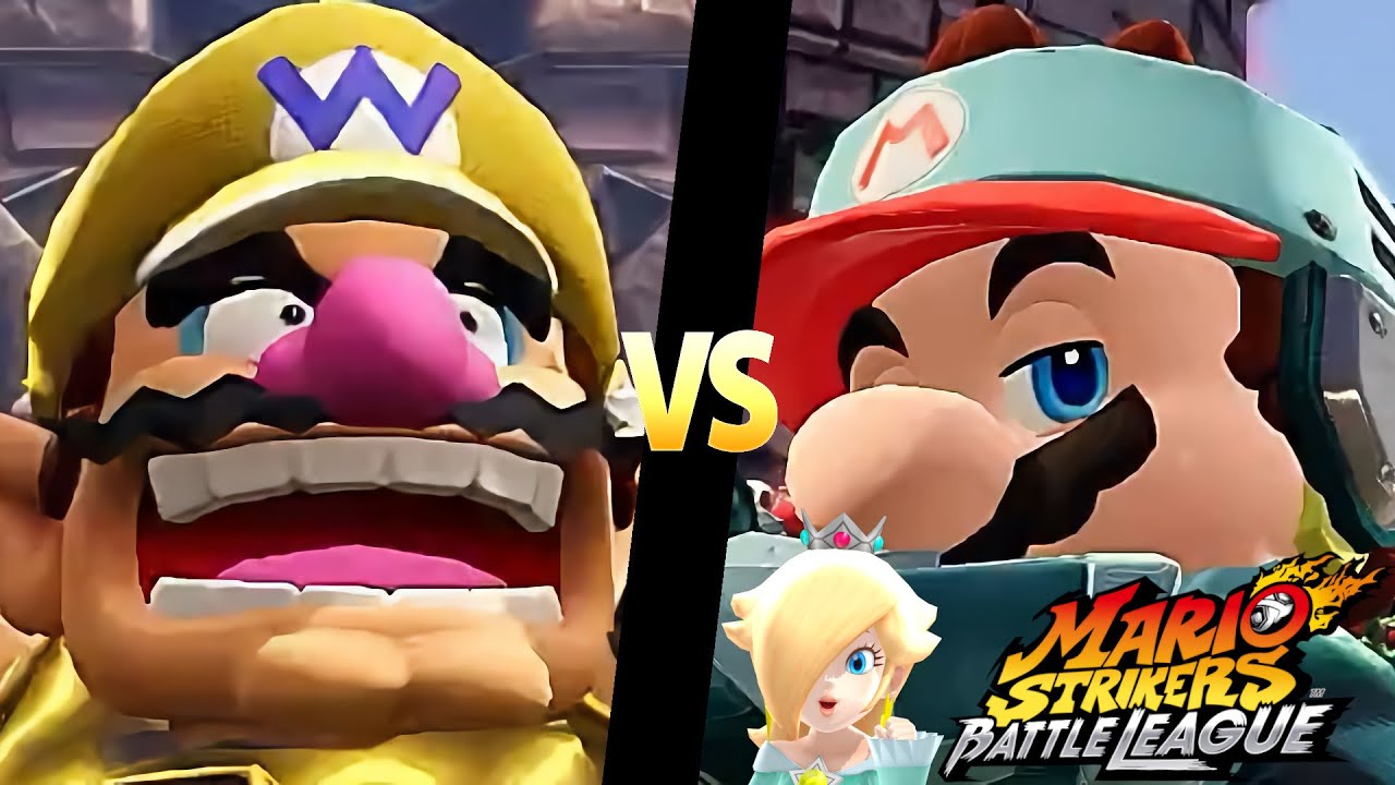 Mario Strikers Battle League Team Wario vs Team Mario in Lava Castle ...