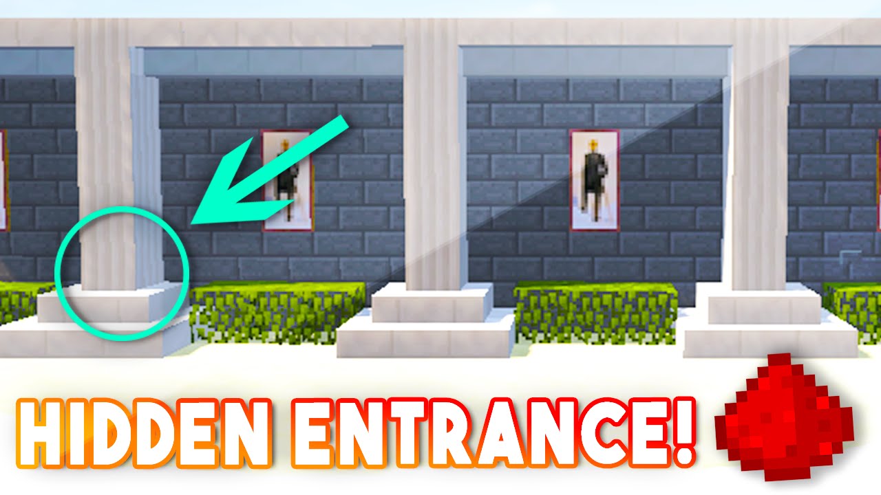 HIDDEN REDSTONE PILLAR ENTRANCE - Minecraft Redstone Tutorial - YouTube