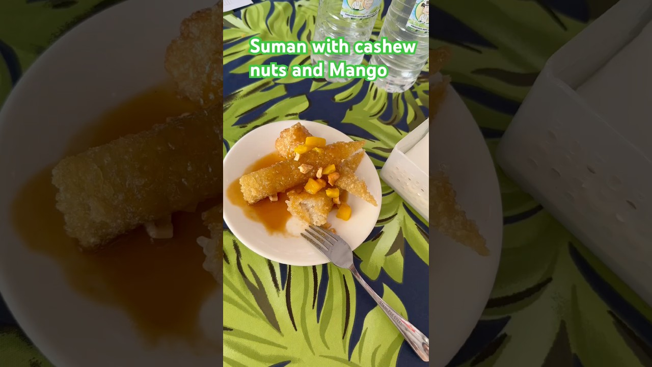 Delicious suman with cashew nuts &mango - YouTube