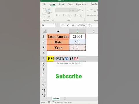 EMI Amount in Microsoft Excel ll #viral #excel #trending #exceltutorial #exceltips #shorts # ...