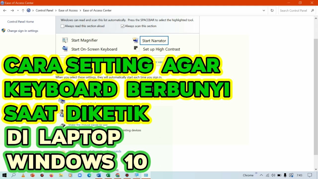 Cara Setting Keyboard Laptop/Komputer Windows 10 Agar Berbunyi Ketika ...