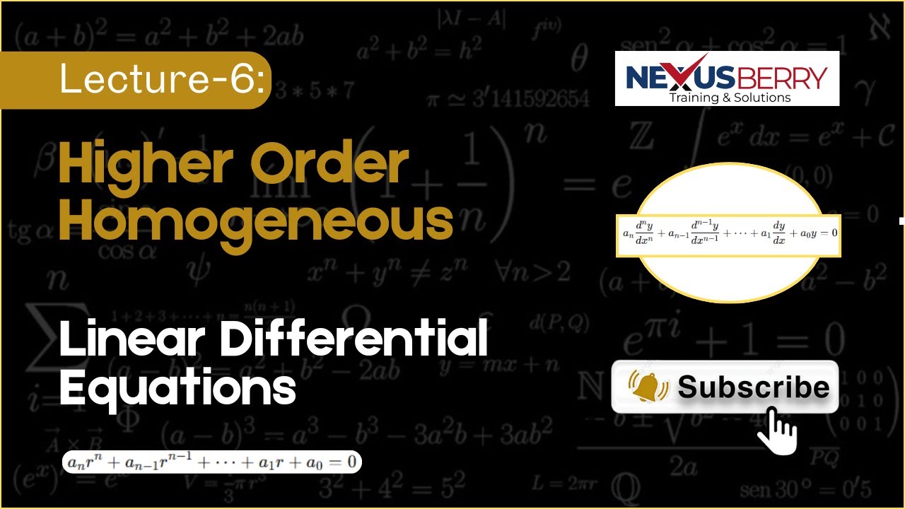 lecture 6 higher order homogeneous linear differe - YouTube