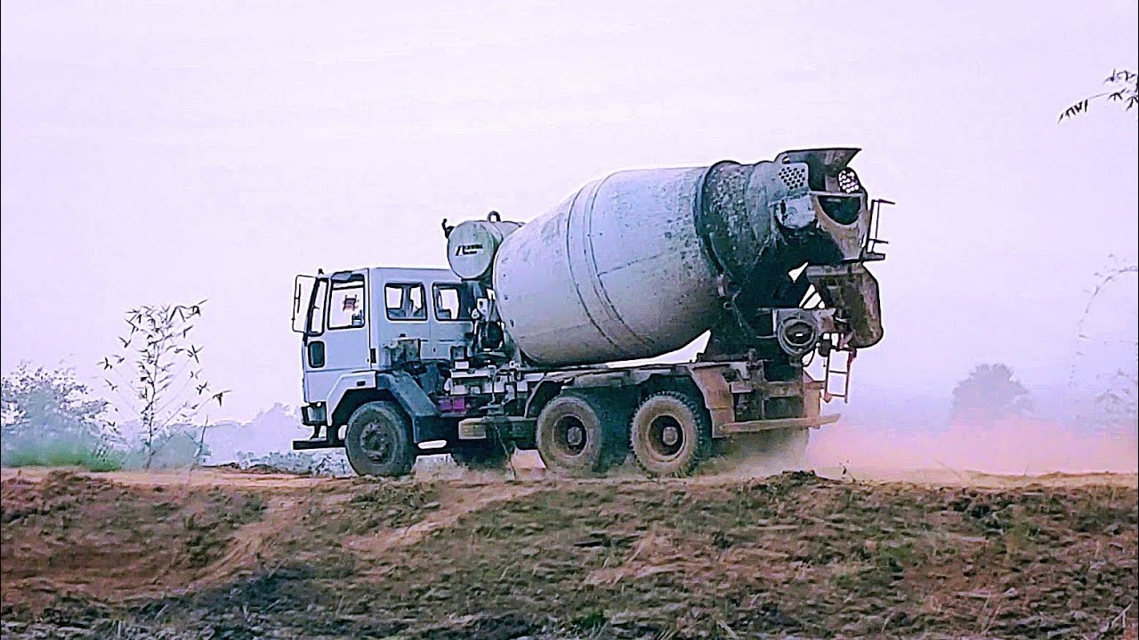 Ashok Leyland RMC Transit Mixer Truck in off-road driving #video - YouTube