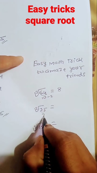 easy tricks square root - YouTube