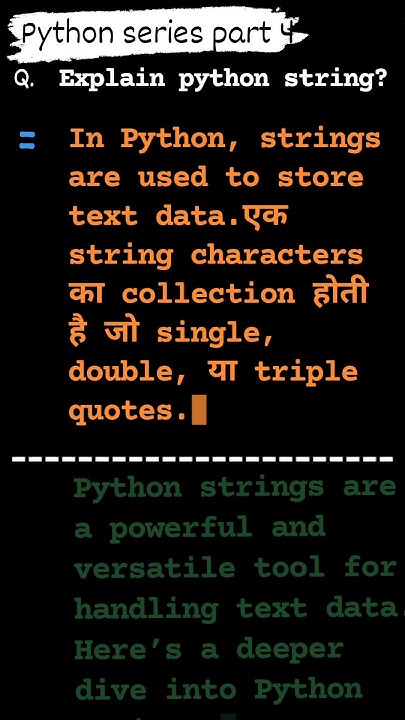 python series part 4.what is Python string? #shorts #ytshorts # ...