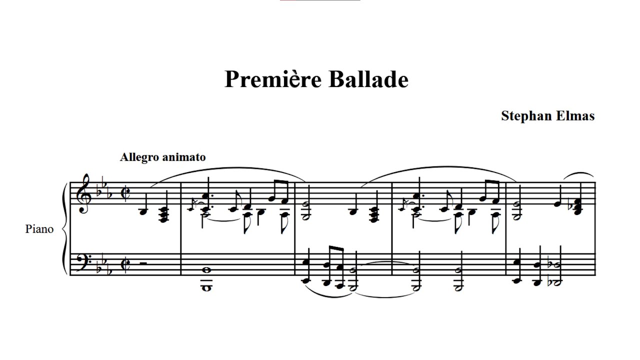 Stéphan Elmas - Ballade No. 1 in E-flat major - YouTube