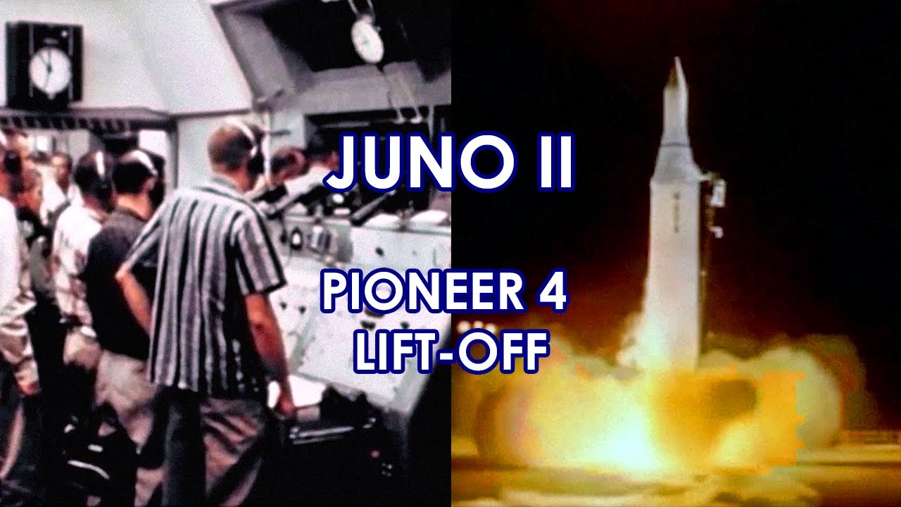 PIONEER 4 - Liftoff on a Juno II Rocket (1959/03/03) - YouTube