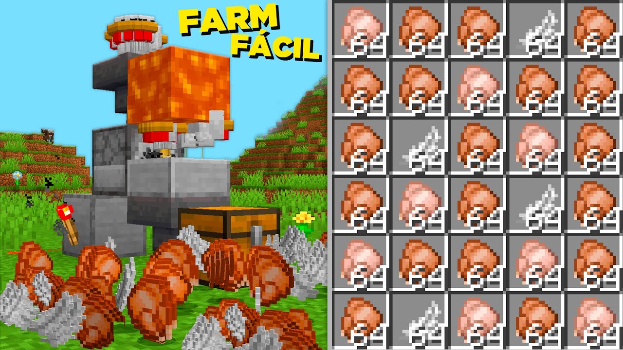 ️ MELHOR FARM DE GALINHA do MINECRAFT - FÁCIL e FAZER! - YouTube