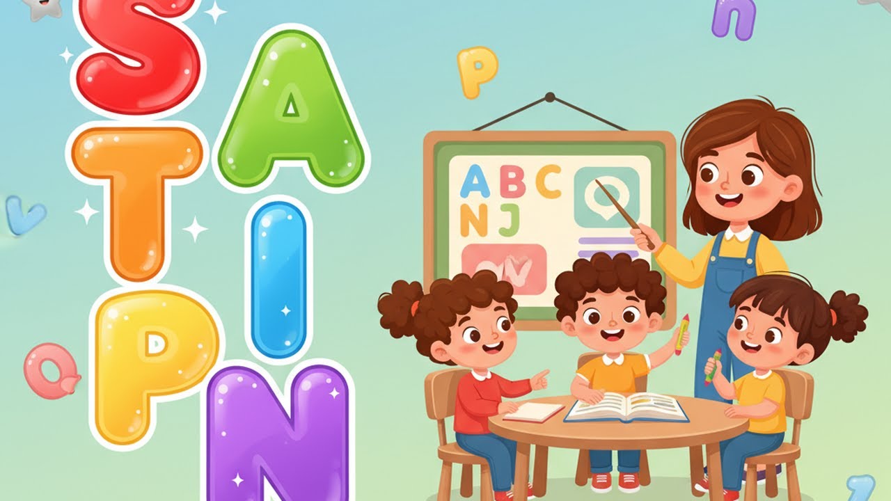 Jolly Phonics Group 1: Learn s, a, t, i, p, n | FREE Kids Course - YouTube