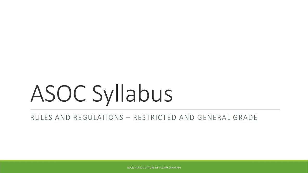 ASOC #A. Rules and Regulations for Ham Radio - YouTube