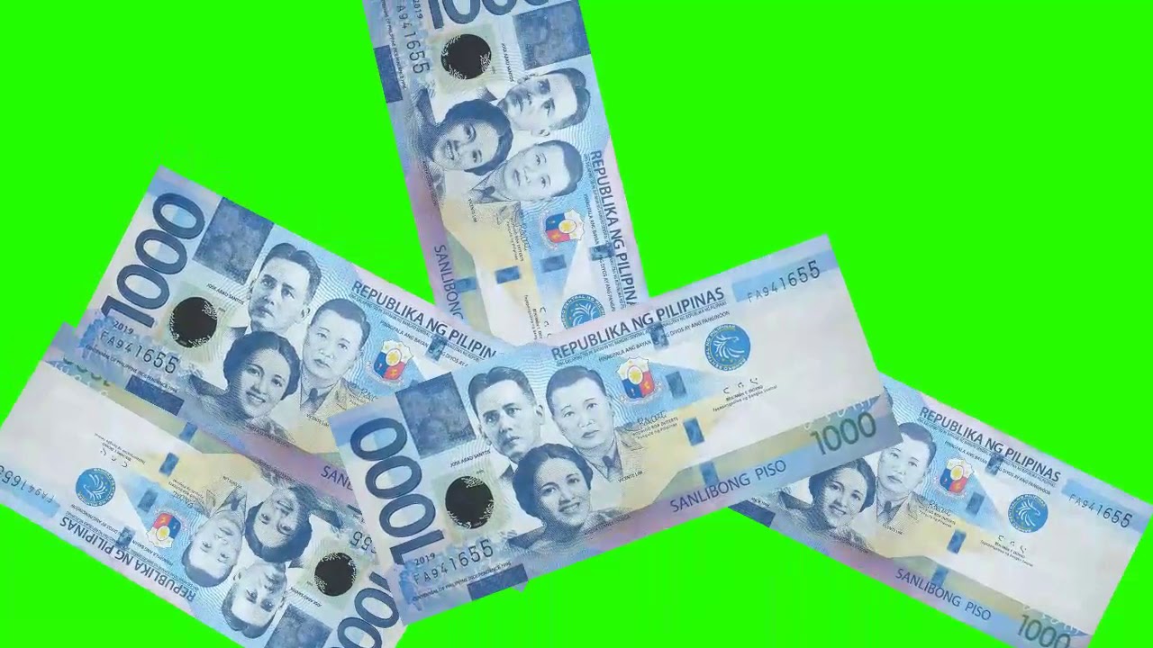 Philippine Bill Pesos Dropping Green Screen - YouTube