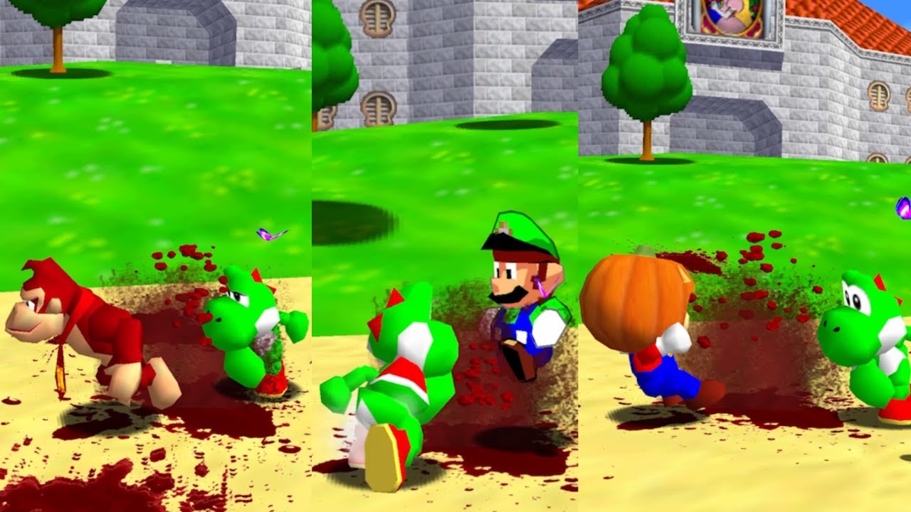 All Characters defeated by Yoshi in Super Mario 64 - YouTube
