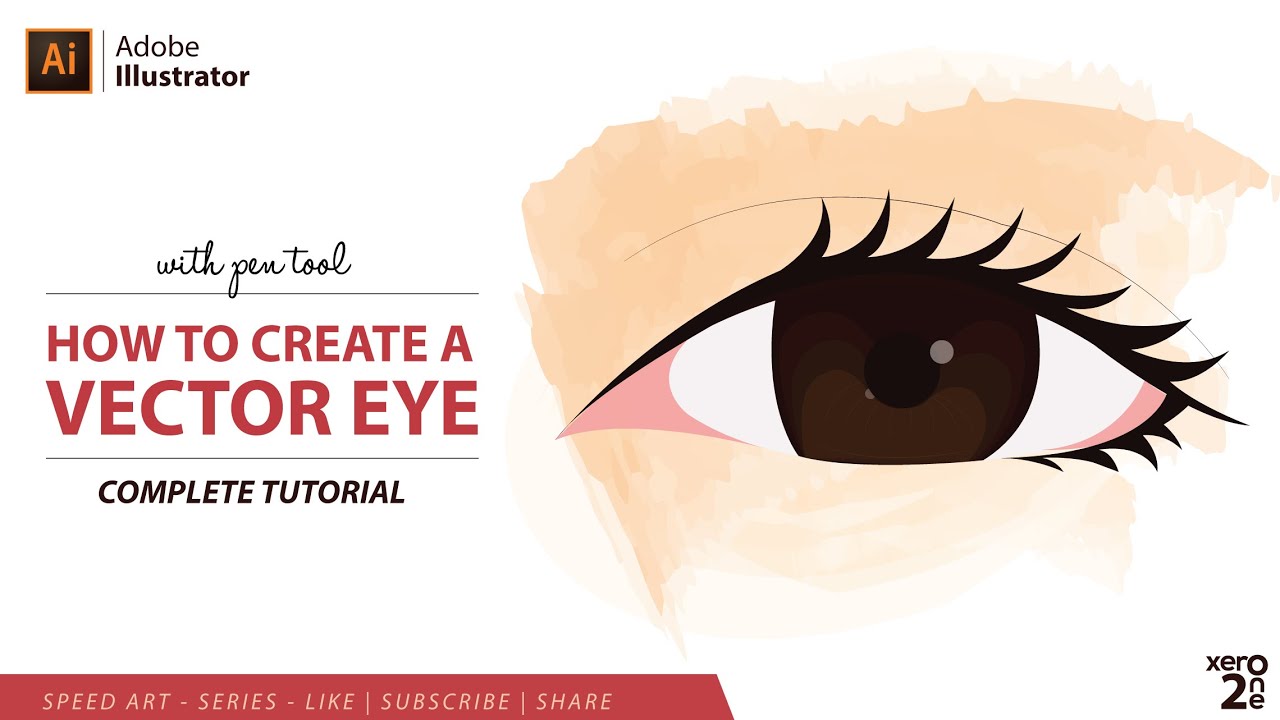 How to draw vector Eye in Illustrator complete tutorial ( vector eye ...