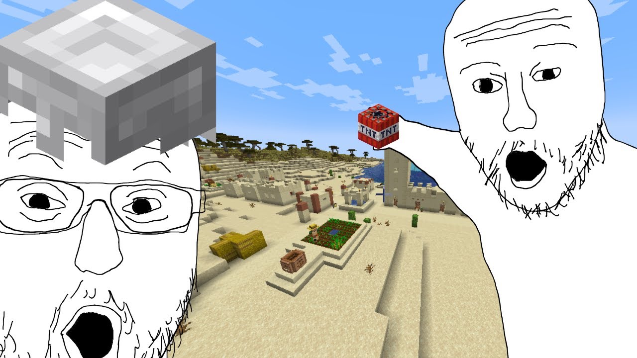 destroying a village in minecraft - YouTube