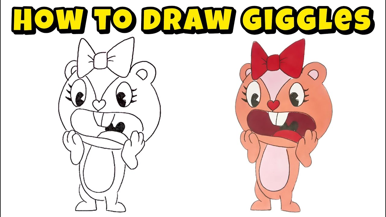 How to Draw Pink Chipmunk Giggles from Happy Tree Friends with ...