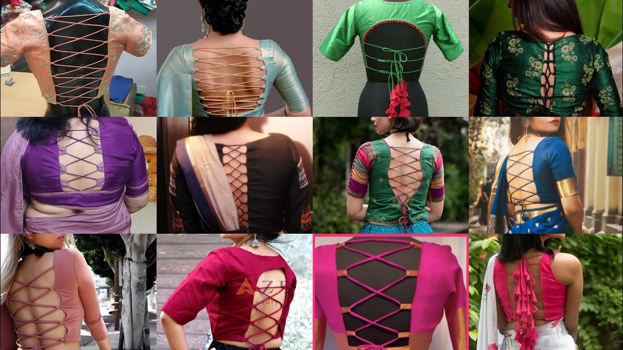 जिग जेग Dori Blouse Design | Dori Blouse design | Back side Blouse # ...