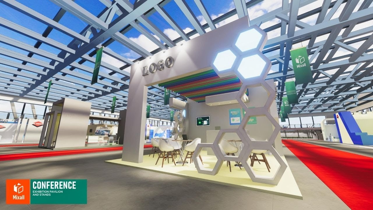 Conference - exhibition pavilion and stands. Unity 3D Assets - YouTube
