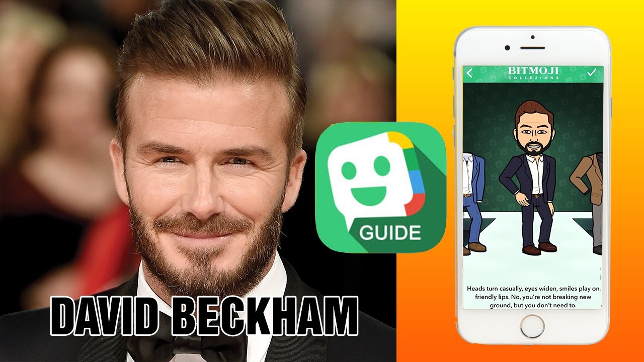 Tutorial for Bitmoji: How to create avatars: David Beckham - YouTube