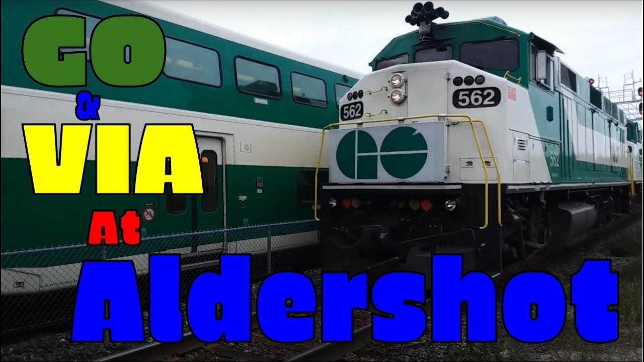GO Transit and VIA Rail Trains at Aldershot Station - YouTube
