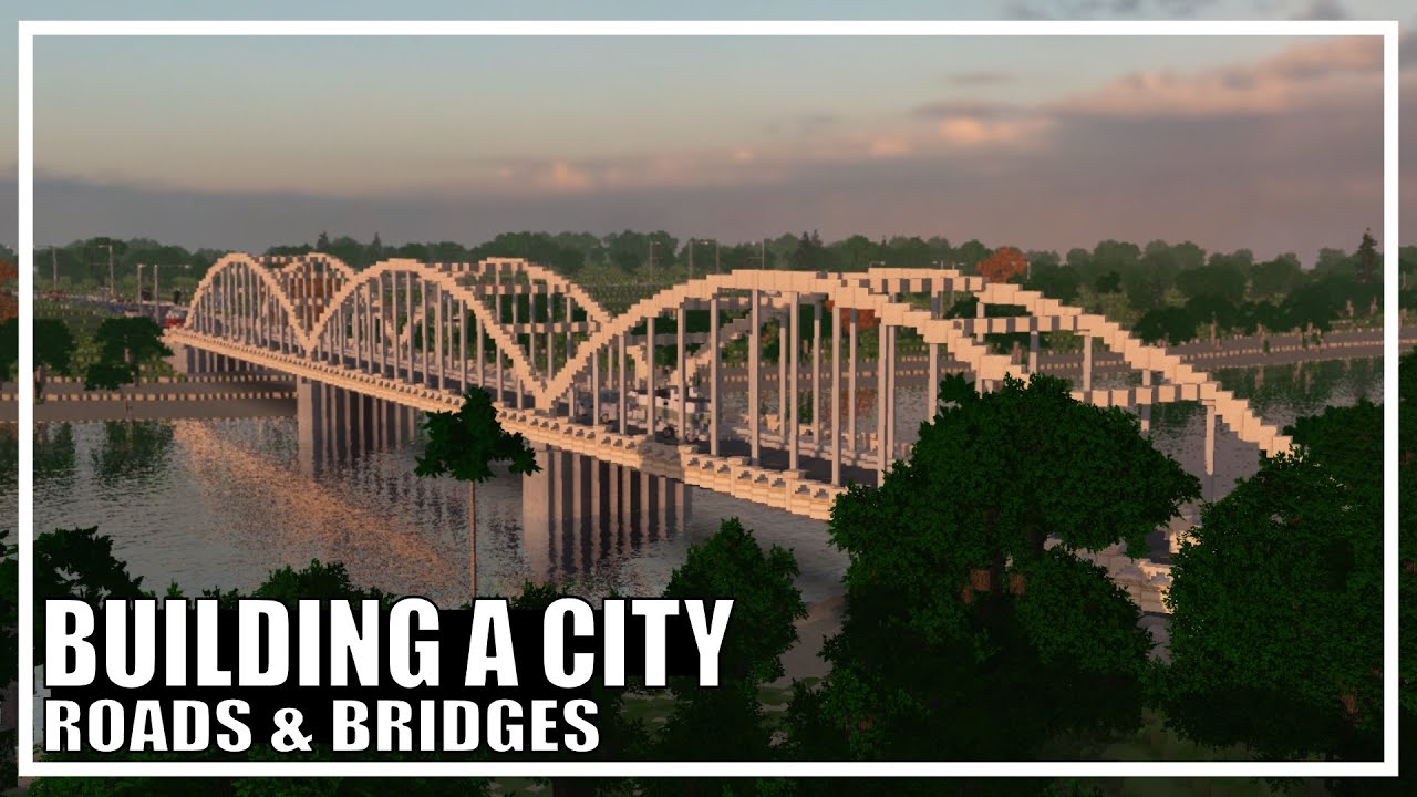 Building A City #2 // Roads & Bridges // Minecraft Timelapse - YouTube