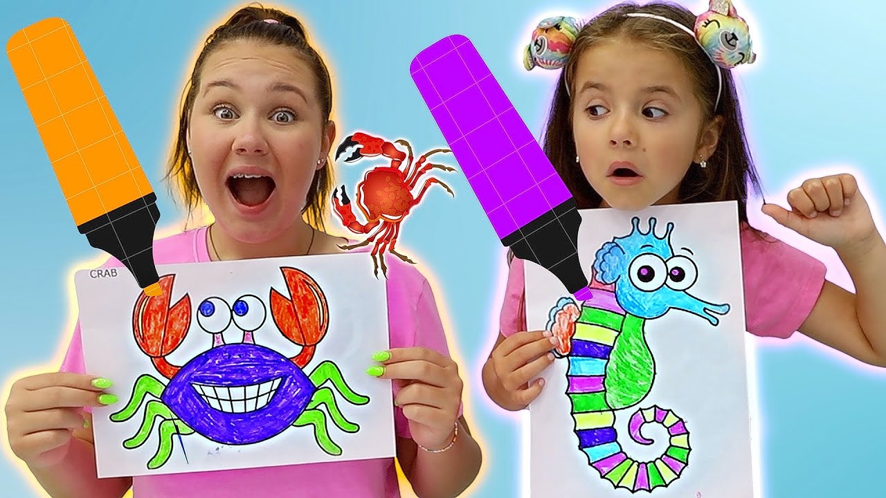 Ruby and Bonnie Coloring with Markers Story - YouTube