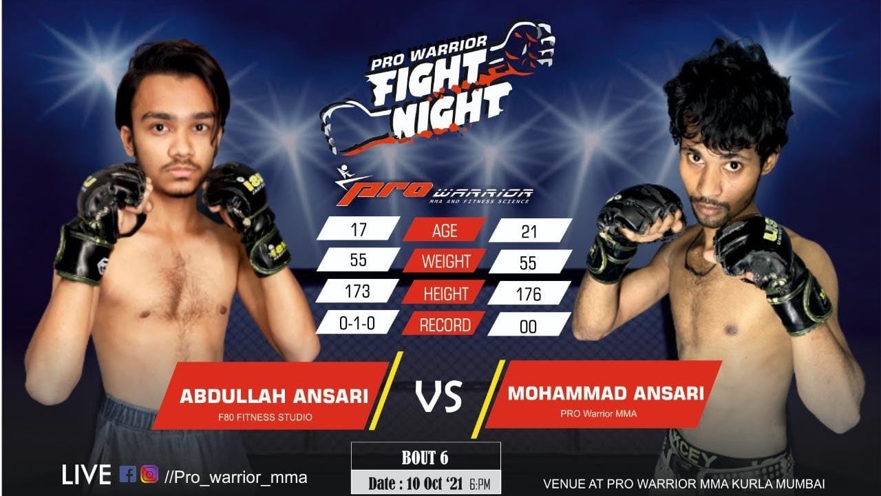 AMATEUR MMA FIGHT MOHAMMAD VS ABDULLAH #prowarriorfightnight - YouTube