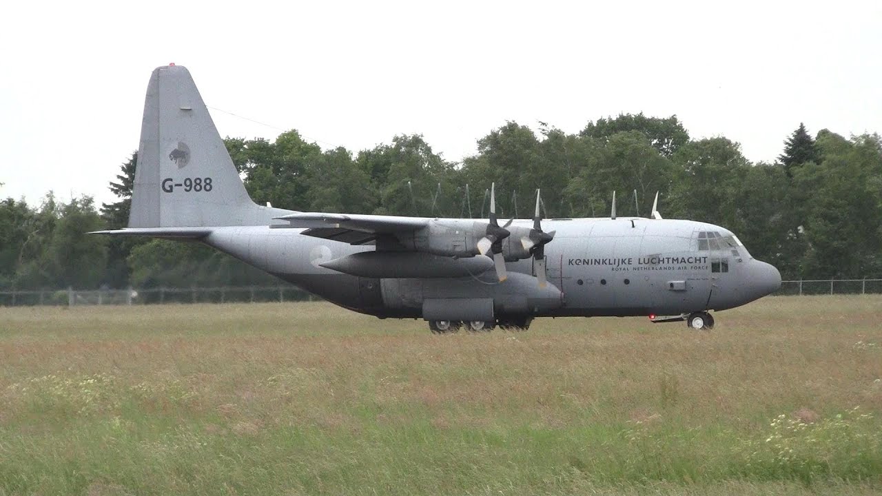 RNLAF C-130 Hercules Touch & Go Groningen Airport Eelde - YouTube